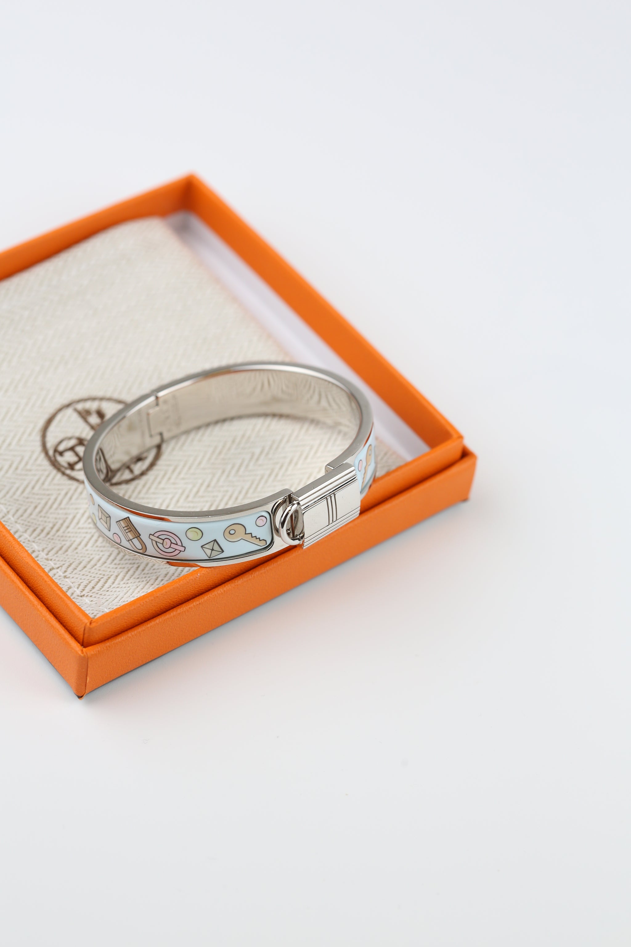 Hermes Lock Bracelet Light blue